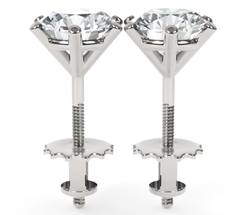 Round Six Claw Martini Earrings