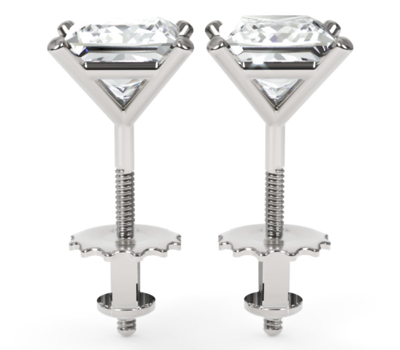 Square Four Claw Martini Earrings
