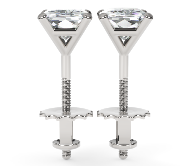 Rectangular Four Claw Martini Earrings