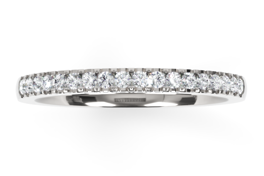 Fishtail Pave Wedding Ring